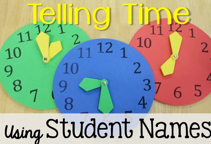 Telling Time Using Student Names Littlest Scholars