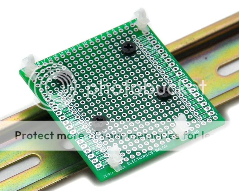 DIN Rail Mount Adapter/Prototype PCB Kit For Arduino UNO / Mega 2560 etc.